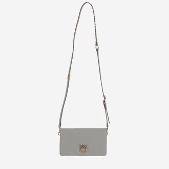 Pinko Womens Shoulder Bag Grey Pearl Pearl-Antique Gold Leather Pearl/antique
