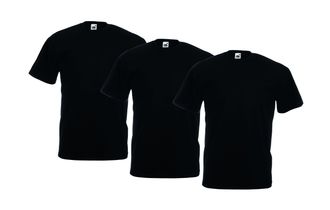 Fruit Of The Loom Fruit of the loom Herren T-Shirt Tripack Tutto Nero 36, 3er Pack, Schwarz (Black 138), Medium