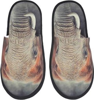 Generic Hiver Pantoufles &Eacute;l&eacute;phant Dans La Fum&eacute;e Chaud Pantoufles DH&ocirc;tel Antid&eacute;rapant Chaussons Pour Spa Femmes Automne M