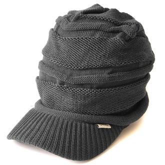 Charm by Casualbox Strick M&uuml;tze Sommer Visor Beanie - Cap Herren Winterm&uuml;tze Mit Schild Grau