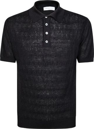 Daniele Fiesoli Homme, Tops, Noir, Taille: M Polo MM Lino Cotone Operata