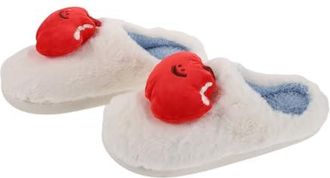 Garneck Pantoufles Int&eacute;rieur Peluche Pomme Chaudes et Moelleuses pour Couple Semelle Antid&eacute;rapante L&eacute;g&egrave;re Confort Hiver Automne Fruit Cartoon pour Maison