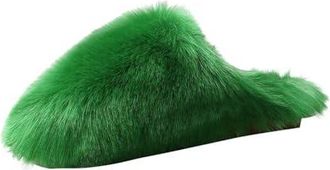 Generic Pantoufles pelucheuses d&eacute;contract&eacute;es et confortables pour femme - Couleur unie - L&eacute;g&egrave;res - Antid&eacute;rapantes - Confortables - &Agrave; enfiler - Pour lint&eacute;rieur