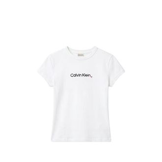 Calvin Klein T-shirt moulant &agrave; logo en coton m&eacute;lang&eacute;