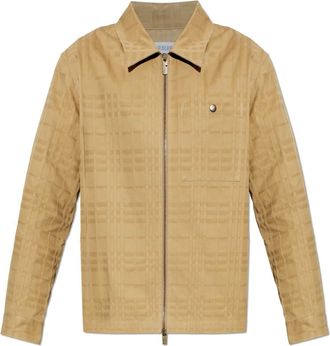 Burberry Homme, Vestes, Beige, Taille: L Oakwell Cotton Jacquard Zip Jacket