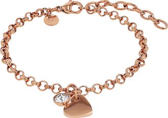 Tom Tailor Tom Tailor Armband mit Anh&auml;nger f&uuml;r Damen, Edelstahl, mit Karneol, 16+4 cm, rosefarben, Herz, Geschenkidee, Armschmuck, Damenschmuck, 2100672