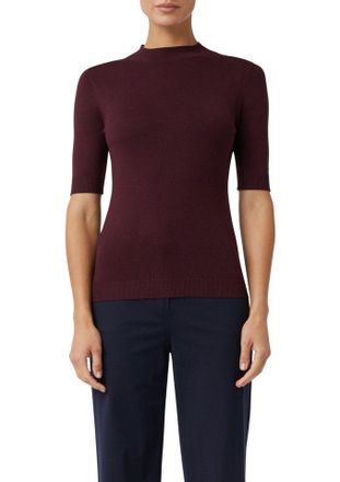 Comma Strickpullover halbarm, mit Stehkragen