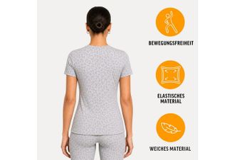 Smilodox T-Shirt Velvara, Leo-Muster, Slim Fit Shirt mit Stretch, f&uuml;r Gym & Freizeit Rundhals, Kurzarm, schnelltrocknend, Leo-Print