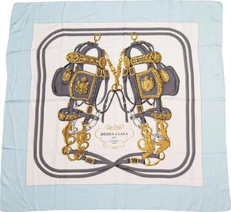 Herm&egrave;s T&uuml;cher & Schals - Hermes Classic BRIDES de GALA Silk Carre 90 Scar - Gr. unisize - in Blau - f&uuml;r Damen