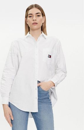 Tommy Jeans Hemd Badge DW0DW17807 Weiß Relaxed Fit