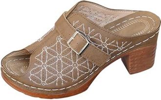 Generic Sandales &agrave; talons hauts pour femme - Bout ouvert - Pour le commerce ext&eacute;rieur europ&eacute;en et am&eacute;ricain - Sandales &agrave; talon &eacute;pais et boucle - Sandales tend