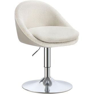 Vasagle Vasagle - Chaise R&eacute;glable, Chaise de Coiffeuse, Fauteuil de Bureau Pivotant, Tabouret de Bar avec Dossier et Socle, en Acier, pour Bar, Bureau