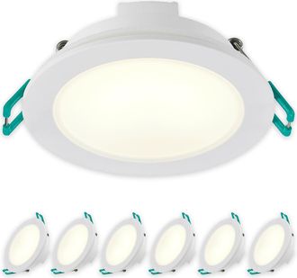 Osram Sylvania Inc. LED Einbaustrahler 230V | 6er Pack | Warmweiß | LED Spots Ø 68 mm | 100° Abstrahlwinkel | Deckenspots für Wohnzimmer, Badezimmer, Küche