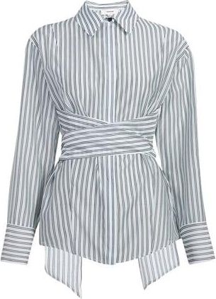 Topshop Chemise droite &agrave; nouer ray&eacute;e