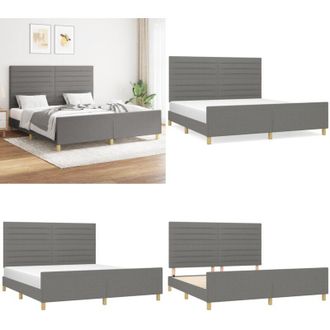vidaXL Bettgestell ohne Matratze Dunkelgrau 160x200 cm Stoff - Bettsofa - Doppelbett - Boxspringbetten - Lattenrost - Schlafzimmerm&ouml;bel - Home & Living
