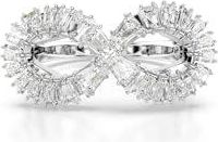 Swarovski Bague cocktail Hyperbola, Infini, Blanche, Métal rhodié