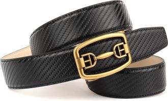 Anthoni Crown Herren Automatikg&uuml;tel in Karbon KB4SBKB10 G&uuml;rtel, Schwarz, 115