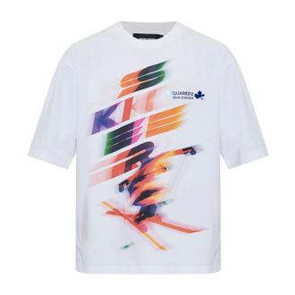 Dsquared2 T-shirt en coton imprim&eacute; - Homme - Tops - Blanc - Taille: M