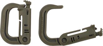MFH 2er Pack Karabiner aus Plastik Karabinerhaken für Ausrüstung Outdoor Survival Camping (Coyote)