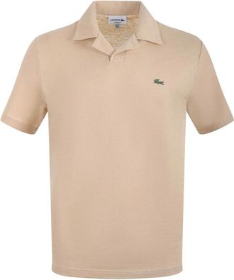 Lacoste Homme, Tops, Beige, Taille: XL Polo Classique en Coton et Lin Coupe Standard