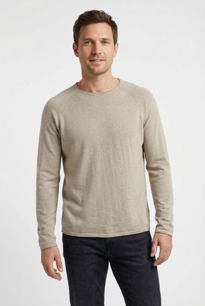 Jack & Jones Strickpullover JACK & JONES JJBREEZE KNIT CREW NECK, Herren, Gr. M, beige (string), Strick, Obermaterial: 100% Baumwolle, unifarben, regular fit, Rund