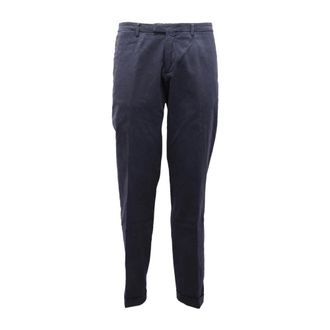 BRIGLIA 1949 Schmale Baumwollhose Mikromuster Hergestellt in Italien - - Trousers - Herren - Blau - 2XL