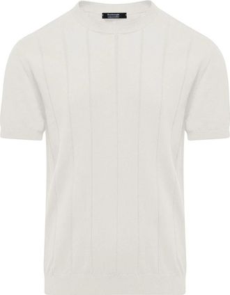 Bomboogie Homme, Pulls, Blanc, Taille: L Pull &agrave; Manches Courtes et Col Rond