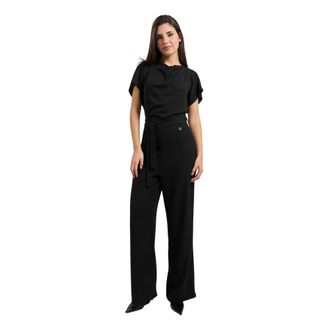 Yes-Zee YES Zee, Femme, Combinaisons et Ensembles, Noir, Taille: 40 FR Combinaison-Pantalon Robe &agrave; Manches Courtes