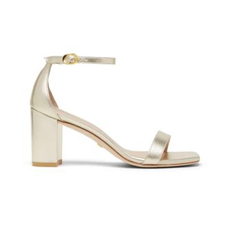 Stuart Weitzman Femme, Chaussures, Beige, Taille: 39 EU Nudistcurve 75 Block Sandal