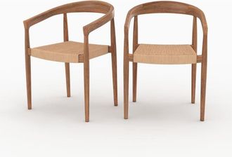 Rendez-Vous D&eacute;co Rendez-vous D&eacute;co - Lot de 2 chaises en bois de teck et corde synth&eacute;tique - bali