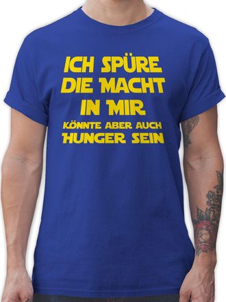 Shirtracer T-Shirt Herren - Spr&uuml;che Statement mit - Ich sp&uuml;re die Macht in Mir k&ouml;nnte Aber auch Hunger Sein I Spruch Hunger - XXL - Royalblau - Fun-t-Shirts spru
