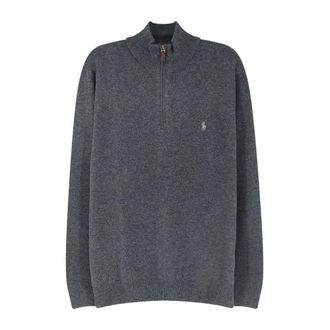 Polo Ralph Lauren Homme, Pulls, Gris, Taille: 2XL Pull en laine &agrave; quart de zip