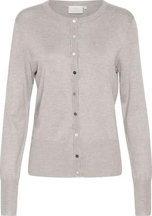 Kaffe Womens Cardigan Round Neck Buttons Regular Fit Long Sleeves Hip Length