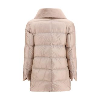 Herno Womens Beige Goose Down Full-Length Jacket Clothing