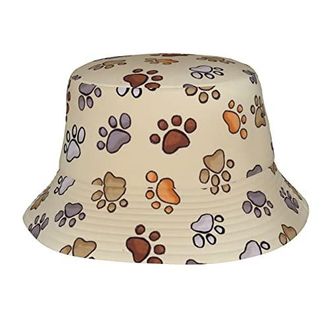 Generic Funky Chapeau de Plage Motif dempreinte de Chien Chapeaux de Seau Anti-UV Bobs Homme pour Outdoor Sports Chasse
