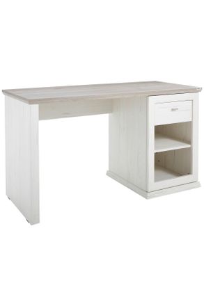 Homin Schreibtisch, Grau, Wei&szlig;, Metall, 1 Schublade(n) Schubladen, rechteckig, Wange, 59x76x135 cm, Stauraum, Arbeitszimmer, Schreibtische, B&uuml;rotische