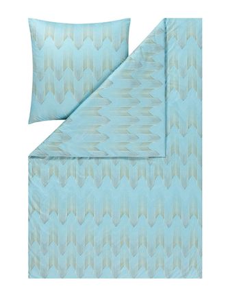 ESTELLA Mako Jersey Interlock Bettw&auml;sche Cielo Farbe: Azur 135x200 + 80x80 cm