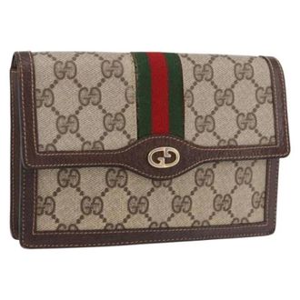 Gucci Pre-owned Vintage GG Canvas Pouch - Femme - Pre-owned - Brun - Taille: ONE Size