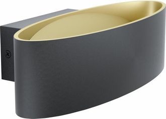Eglo Wandleuchte Maccacari schwarz-gold 27 x 7,5 cm warmweiß Wandleuchten - Eglo