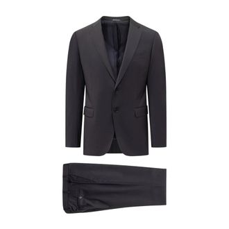 Emporio Armani Dunkelgraues Kleid mit Einreihiger Knopfleiste - - Suits - Herren - Schwarzk - S