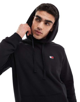 Tommy Jeans Sweat &agrave; capuche avec &eacute;cusson &agrave; logo - Noir