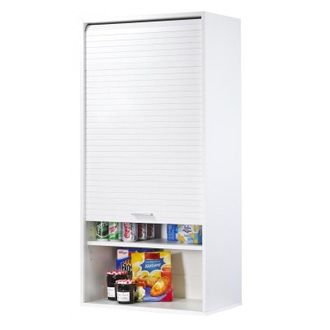 Les Tendances Armoire de cuisine large à rideau blanc Couna L 60 x H 124cm