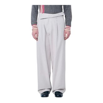 Kiko Kostadinov Kiko Kostadinov, Homme, Pantalons, Blanc, Taille: L Pantalon en tissu uni avec revers