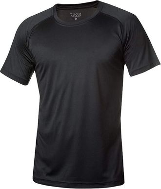 Clique Herren T-Shirt, Laufshirt, hohe Sichtbarkeit, neonfarben, CQ029338, nero, Medium