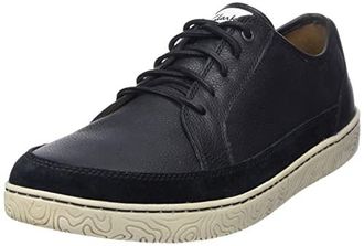 Clarks Homme Hodson Lace Basket, Cuir Noir Noir, 46 EU