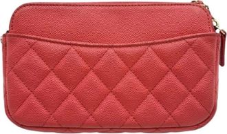 Chanel Pre-owned Matelasse Pouch - Femme - Pre-owned - Rouge - Taille: ONE Size
