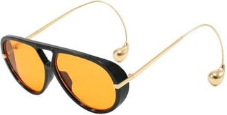 Generic Lunettes de soleil surdimensionnées uniques tendance punk uv400, noir/orange, Taille unique