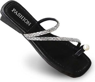 Generic Pantoufles de bain pour femme - Mode d&eacute;t&eacute; - Bout nu - Couleur unie - Chaussons de plage - Antid&eacute;rapants, Noir, 38 EU