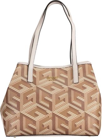 Guess Women Vikky Tote Bag, Taupe-Logo