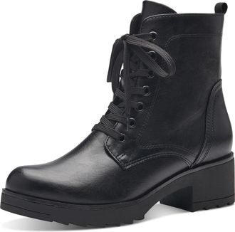 Marco Tozzi Damen Stiefeletten zum Schnüren mit Blockabsatz mit Reißverschluss, Schwarz (Black), 40 EU